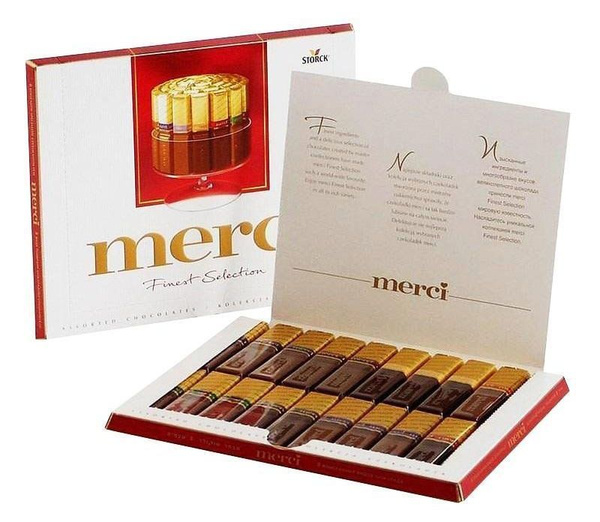 Шоколадные конфеты Merci Мерси Ассорти (Тёмный + Молочный) 250 г ...