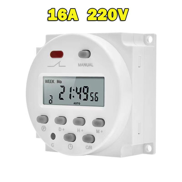 Электронный цифровой таймер монтируемый на Din рейку 16a 220v