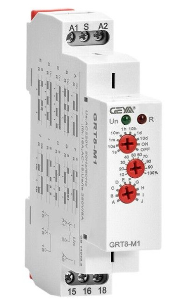 Многофункциональное модульное реле времени 12-240V AC/DC Geya GRT8-M1 ...