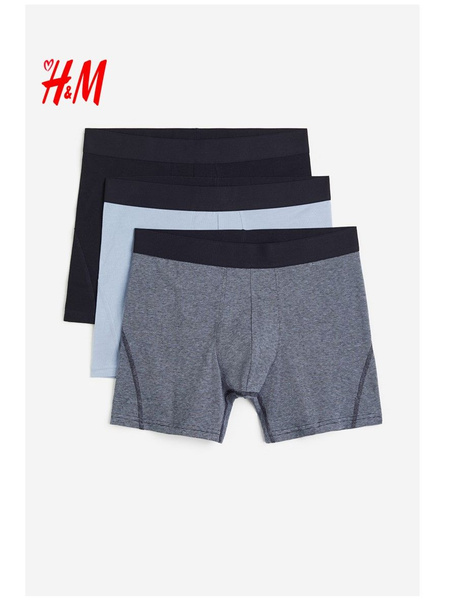 Комплект трусов боксеры, плоские швы H&M Basic, 3 шт - купить с доставкой по выгодным ценам в ...