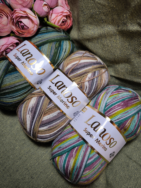 Носочная пряжа LANOSO SUPER MERINO (Набор из 3х мотков по 100г/400м) - купить с доставкой по ...
