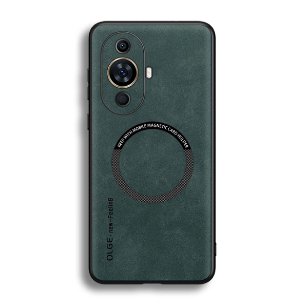 OLGE Прочный MagSafe kожа чехол для Huawei Nova 11 Pro / Nova 11 Ultra ...