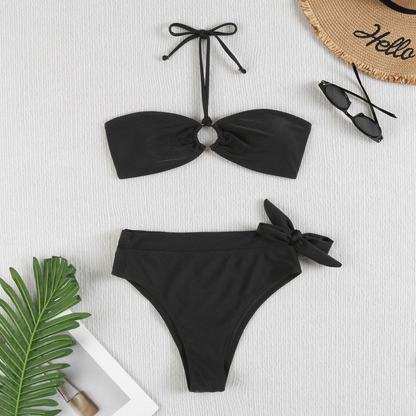 Купальник раздельный Женский SYJWY черный, размер 42 SUP-серфинг, Вейкбординг/серфинг ...