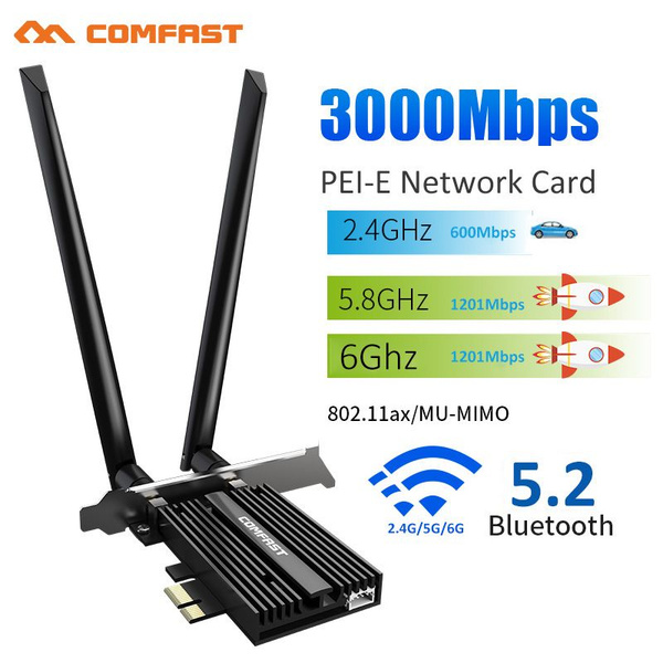 COMFAST Wi-Fi-адаптер PCI-E Wi-Fi 6 адаптер для компьютера AX3000 ...