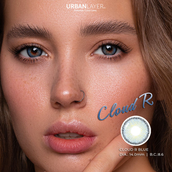 Цветные контактные линзы URBAN LAYER ru Cloud R Blue 12 месяцев, -1.50 ...