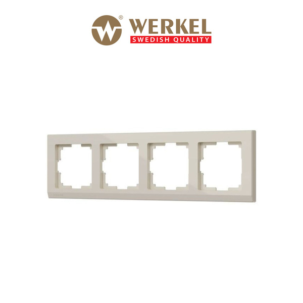 Рамка для выключателей и розеток пластиковая на 4 поста Werkel Stark ...