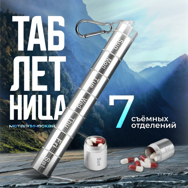 Таблетница на неделю брелок металлическая - купить по выгодной цене в ...