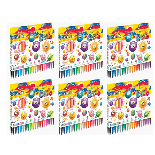 deVENTE Фломастеры Cosmo, 18 цветов, 6 уп - купить с доставкой по ...