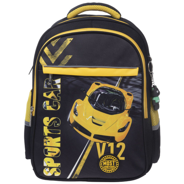 Рюкзак Hatber LIGHT -Автоспорт- 38х29х14,5 см, нагрудная стяжка, светоотражающие элементы ...