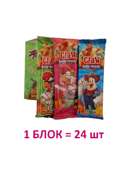 Мармелад Jelly Candy Claw Crazy Chicken / Куринные лапки (блок), 15 г х ...