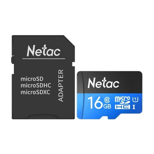 Карта памяти MicroSD 16GB Netac P500 Standard Class 10 UHS-I (90 Mb/s ...