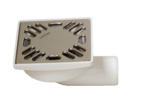 Сливной трап 100х100 DN40 угловой, решетка нерж. сталь с гидрозатвором ...