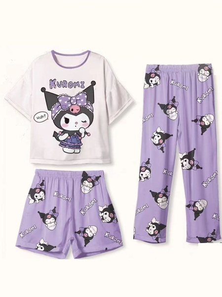 Пижама Девочки Полиэстер, размер 120 фиолетовый Короткий Китай Бахрома ...