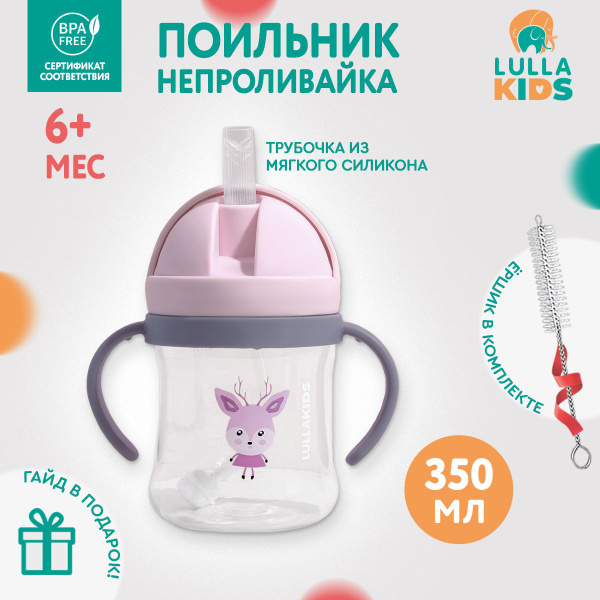 Поильник с трубочкой непроливайка 250 мл, кружка непроливайка для детей ...