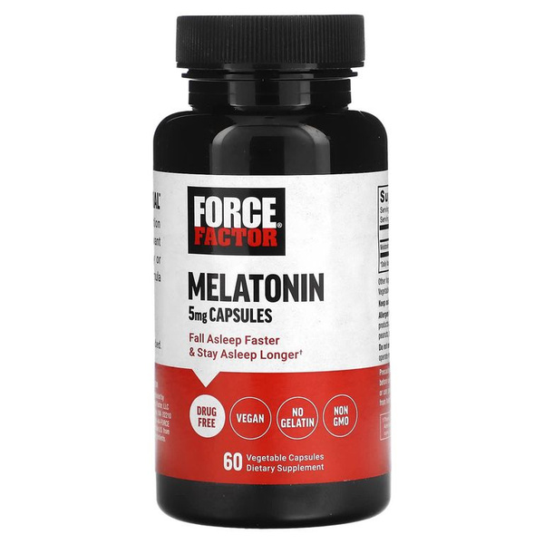 Force Factor, Мелатонин, 5 мг, 60 растительных капсул - купить с ...