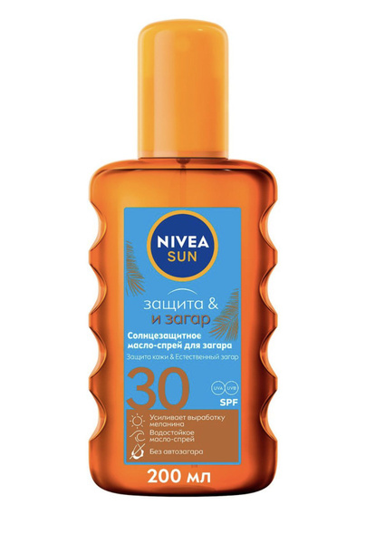 Nivea Sun Солнцезащитное масло-спрей для загара SPF 30, 200 мл - купить ...