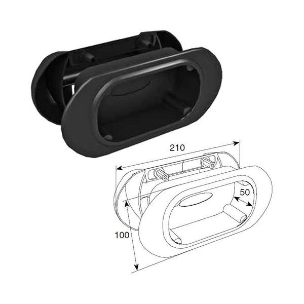 Универсальная ручка-ступенька ПВХ с логотипом DoorHan DH25132LG ...