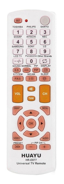 Пульт ДУ HUAYU для TV Huayu HR-E877 универсальный, оранжевый - купить по выгодной цене в ...