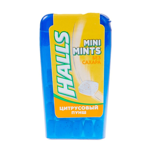 Конфеты Halls Mini Mints без сахара со вкусом цитрусовых фруктов 12.5 г ...