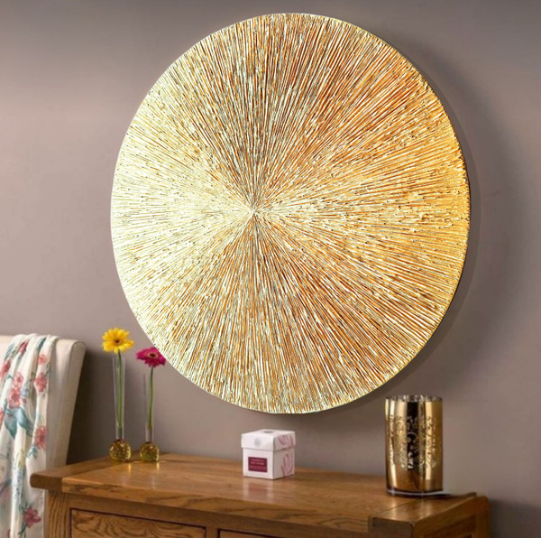 Украшение настенное интерьерное Настенное декоративное панно золотистое купить по доступным