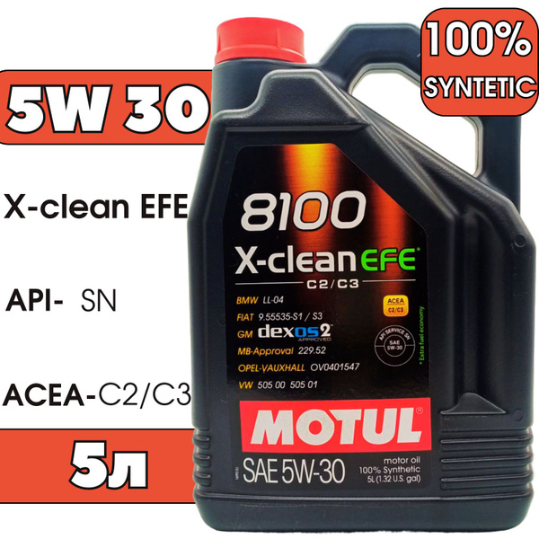 Характеристики MOTUL 5W-30 Масло моторное, Синтетическое, 5 л подробное ...