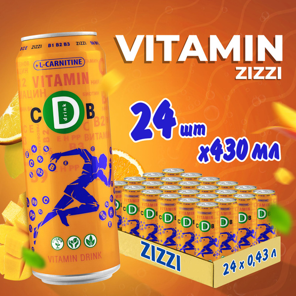 Газированный напиток Zizzi VITAMIN D газировка манго 0,43 х 24 шт ...