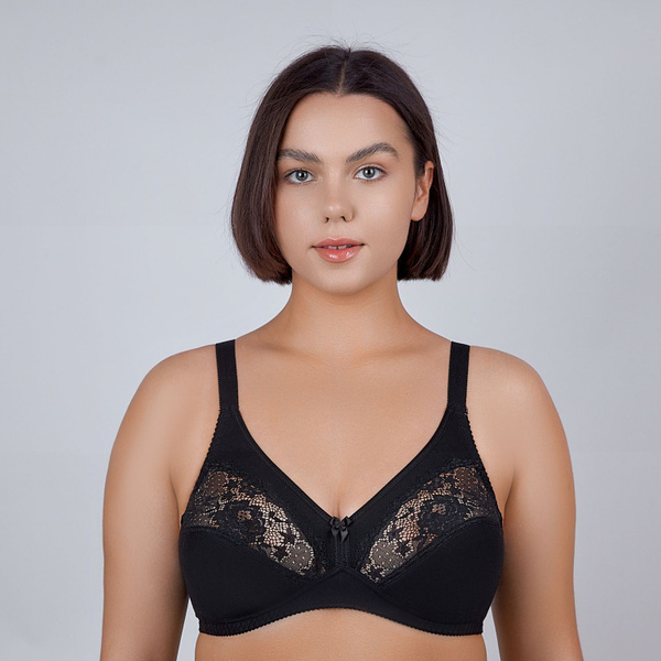 Бюстгальтер Женский Verally без косточек, размер 80D черный Хлопок Беларусь Кружево купить c ...