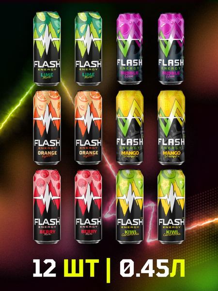 Энергетический напиток Flash Up Mix: Bubble Gum, Lime Mint, Orange Rythm, Mango Pineapple, Berry ...