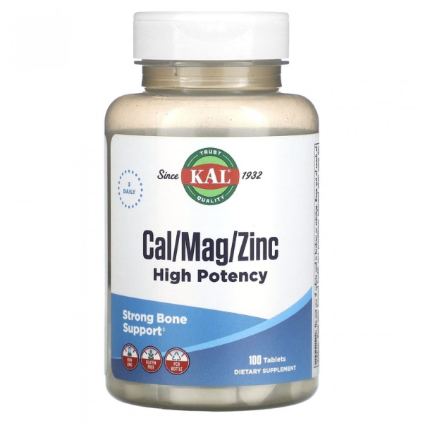 Kal Calcium Magnesium Zinc 100 таб купить на OZON по низкой цене (1661253247)