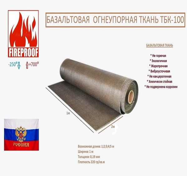 Базальтовая огнеупорная ткань ТБК-100 - купить с доставкой по выгодным ...