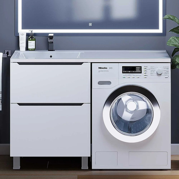 Тумба с раковиной Uperwood Tanos 120 L подвесная, под стиральную машину ...