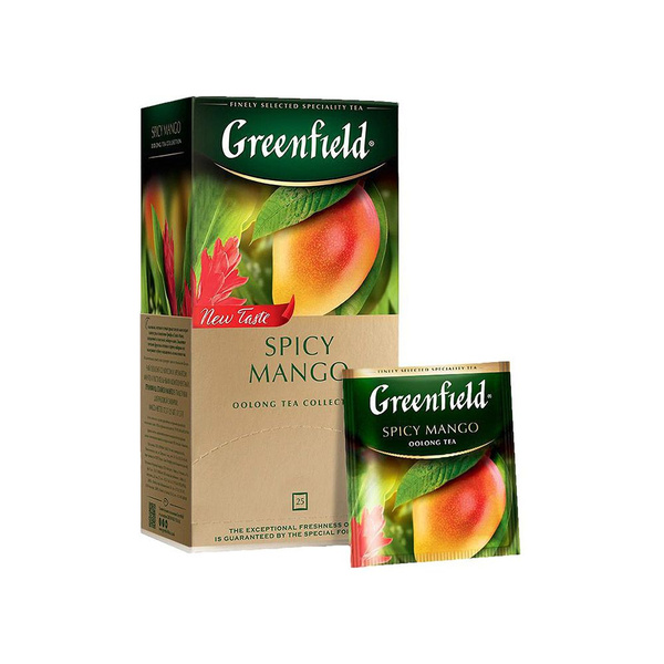 Чай в пакетиках зеленый Greenfield Spicy Mango (Спайси Манго), 25 пак ...
