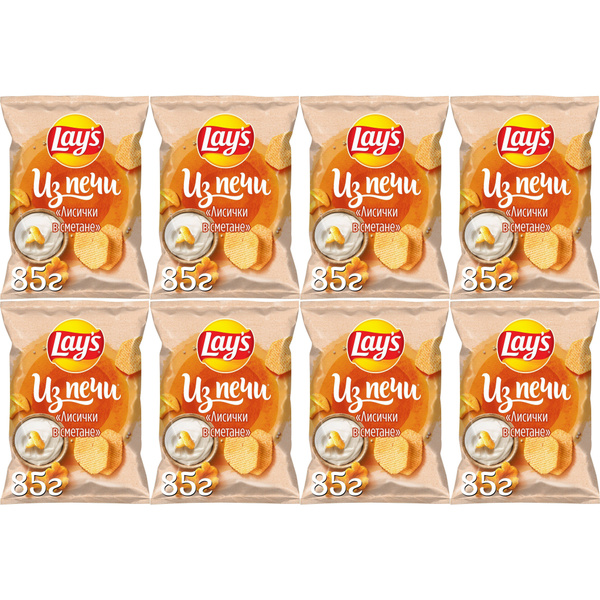 Чипсы картофельные Lay's Из печи лисички и сметана 85 г, набор: 8 штук купить на OZON по низкой ...