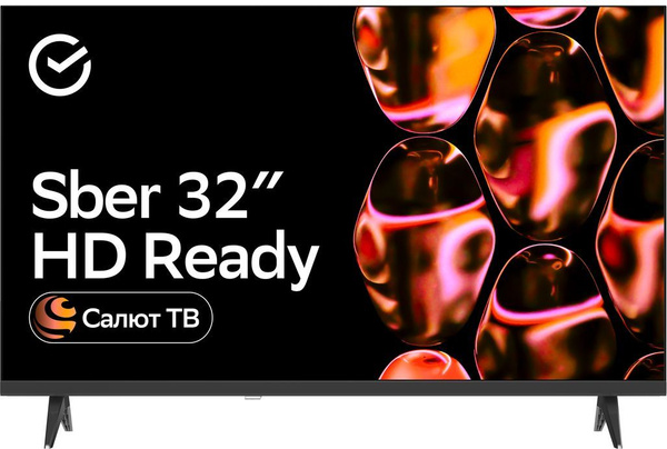 Sber Телевизор SDX-32H2124, Smart, Салют ТВ, frameless, 32" HD, черный, серебристый купить на ...