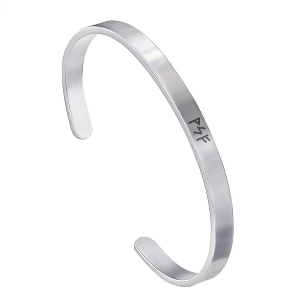 U-044 Браслет из нержавеющей стали c рунической формулой Богатство на ...