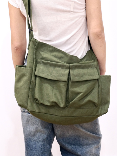 Fangorn Сумка холщовая с карманами через плечо тканевая большая ...