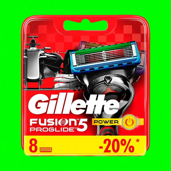 Сменные кассеты Gillette Fusion Proglide Power с 5 лезвиями для точного ...
