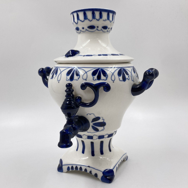 Декоративный самовар, фарфор, роспись, Объединение Гжель, СССР, 1986-1990 гг. купить на OZON по ...