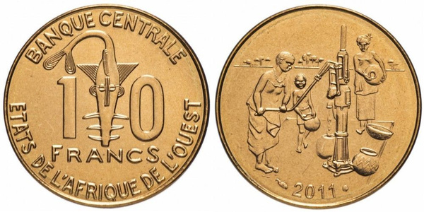 Характеристики Западная Африка (BCEAO) 10 франков, 1981-2024 UNC подробное описание товара ...