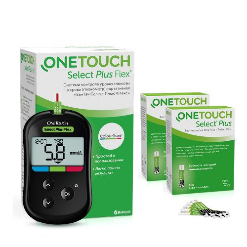 Набор Глюкометр One Touch Select Plus + 2 уп Тест-полоски One Touch ...
