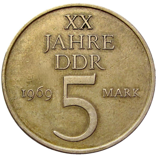 Монета Германии 5 марок 1969, 20 лет образования ГДР купить на OZON по низкой цене (1756719596)