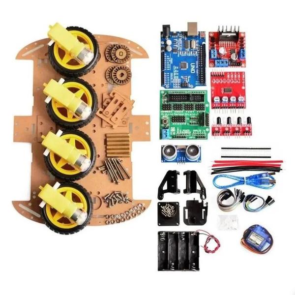 Arduino Набор для сборки и программирования 4WD робота (шасси) с контроллером Arduino UNO ...