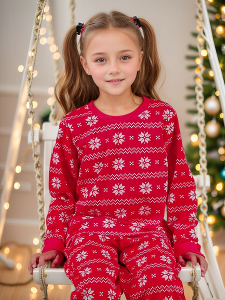 Пижама Мальчики, Девочки Rommel, размер 104 Логотип красный Длинный Узбекистан Манжеты Резинка ...