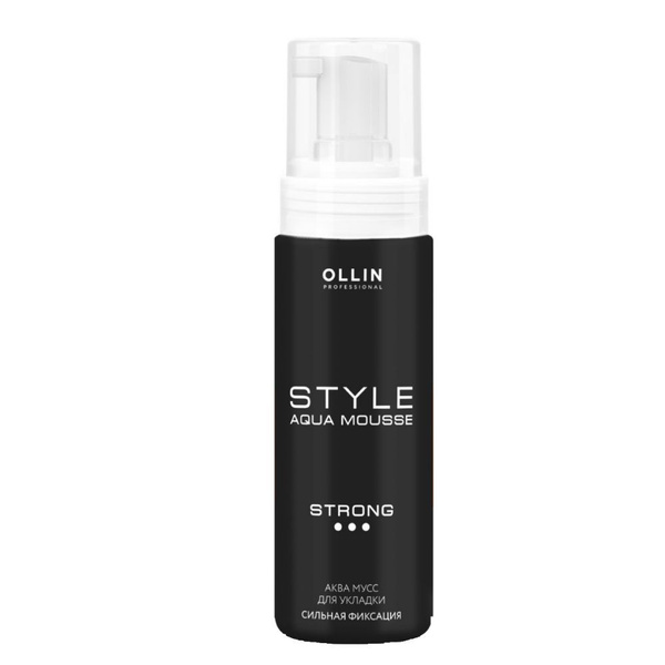OLLIN PROFESSIONAL Аква мусс для укладки волос STYLE сильной фиксации ...