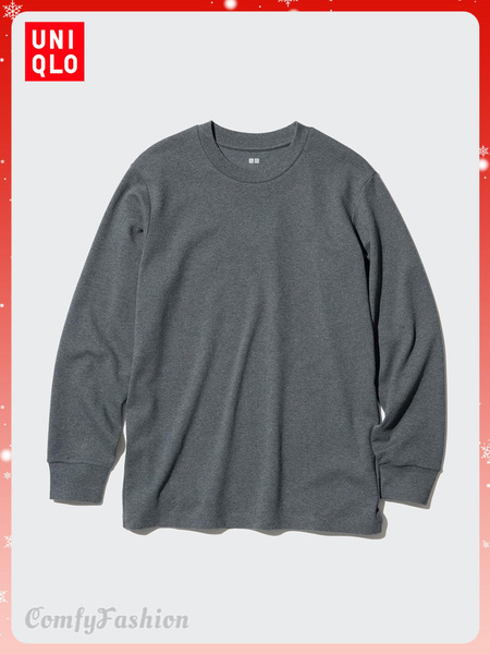 Лонгслив Мужской Uniqlo темно-серый, размер 54 купить c доставкой на OZON по низкой цене ...