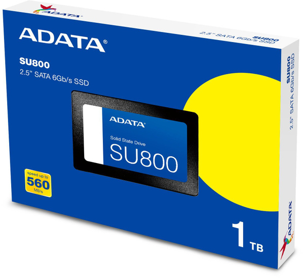 1 ТБ Внутренний SSD-диск ADATA TLC 2D NAND SU800 2.5" SATA3 6.0 Гбит/с (ASU800SS-1TT-C) купить c ...