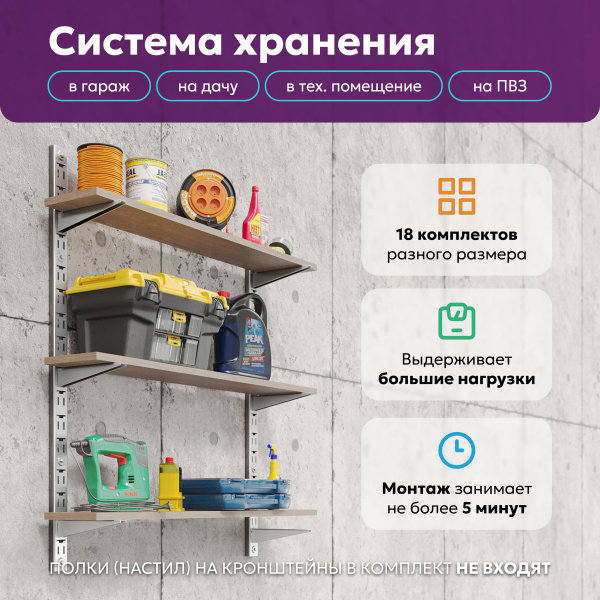 Стеллаж настенный Стеллаж металлический настенный для склада_2 ...