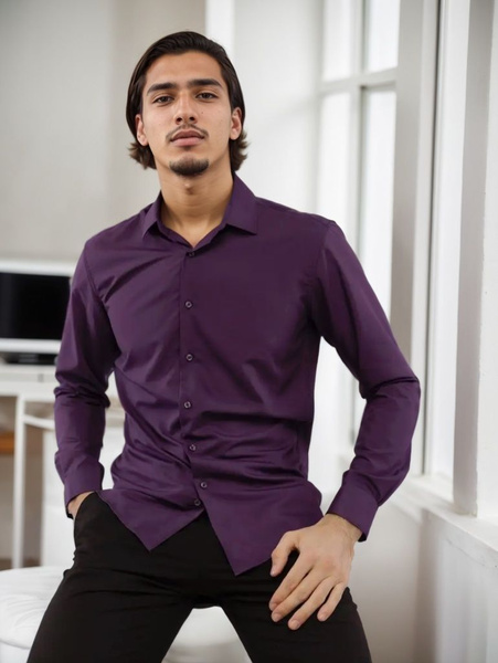 Рубашка Мужской Brostem фиолетовый, размер 46 купить c доставкой на OZON по низкой цене (1810337352)