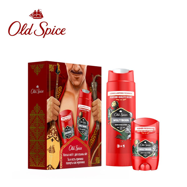 Подарочный набор OLD SPICE Твердый дезодорант Wolfthorn 50мл+Гель для ...