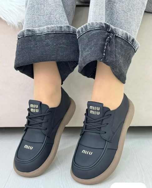 Кроссовки Женский Девочки Miu Miu Искусственная кожа размер 37 Шнурки купить C доставкой на